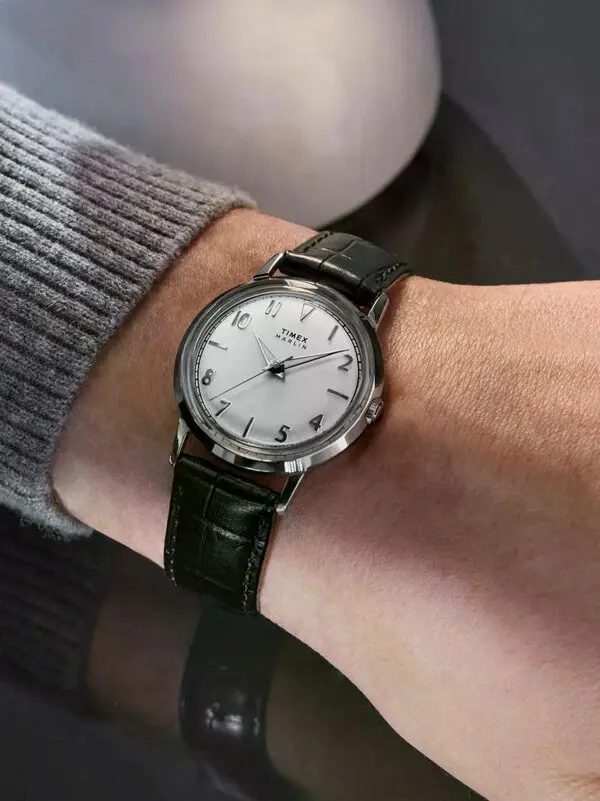 TIMEX Marlin 34mm Watch With Croc-effect Strap