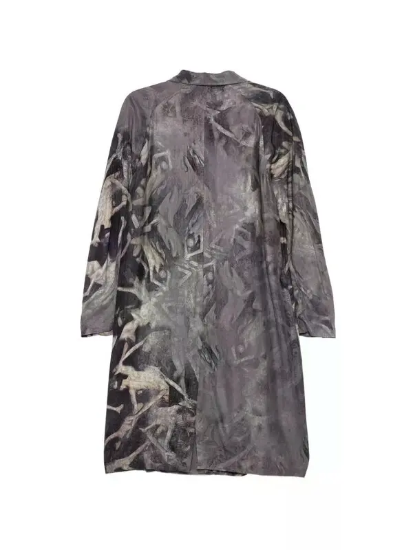 Yohji Yamamoto Graphic-print Coat - Grey