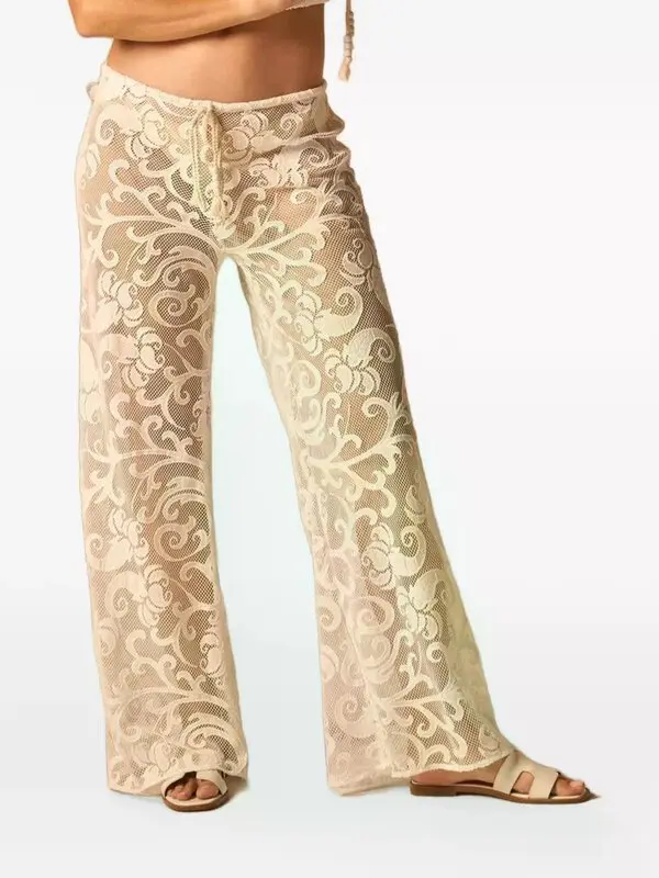JBQ Andros Flared Lace Trousers - Neutrals