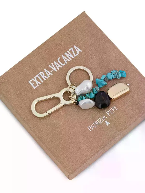Patrizia Pepe Beaded Charm Keyring With Fly Motif
