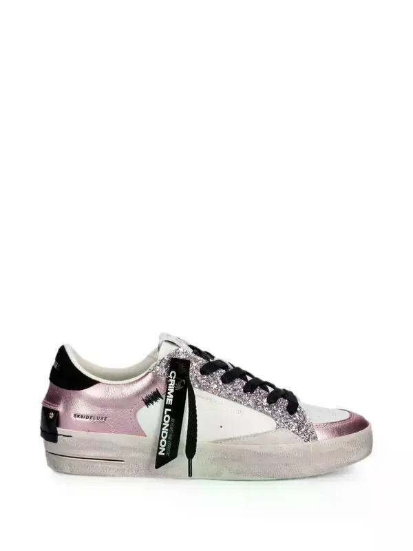 CRIME LONDON Sk8 Deluxe Glitter-embellished Sneakers