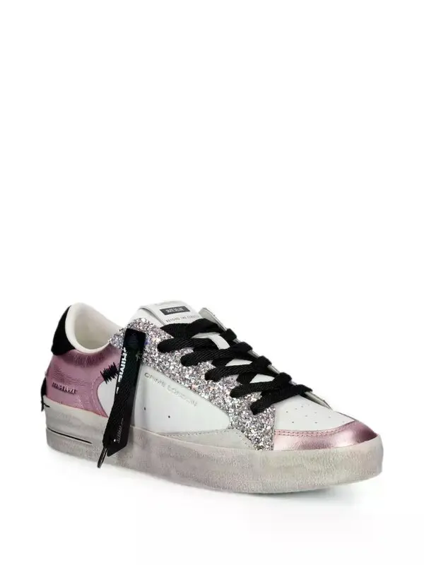 CRIME LONDON Sk8 Deluxe Glitter-embellished Sneakers