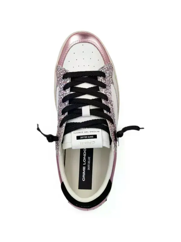 CRIME LONDON Sk8 Deluxe Glitter-embellished Sneakers