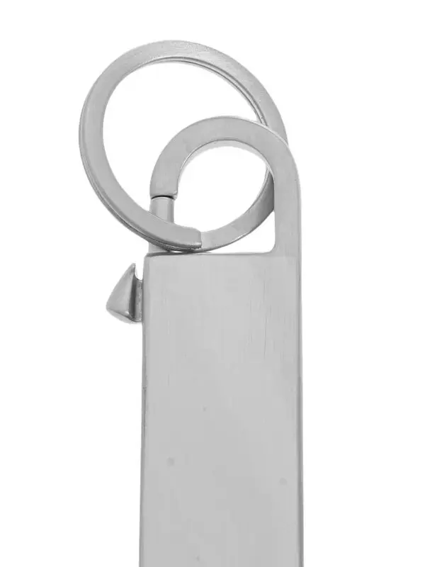 Rick Owens Engraved-logo Spike Detail Keychain - Silver