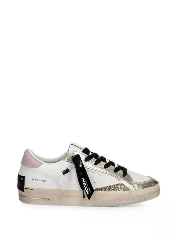 CRIME LONDON Sk8 Deluxe Crackled-effect Glitter Sneakers