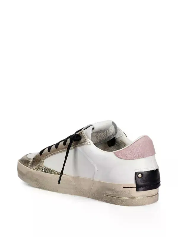 CRIME LONDON Sk8 Deluxe Crackled-effect Glitter Sneakers