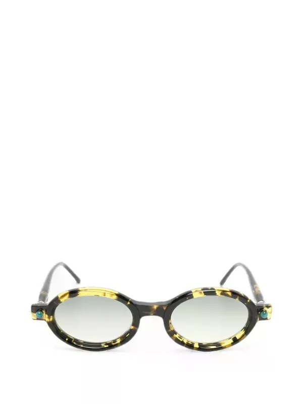 KUBORAUM Tortoiseshell-effect Oval-frame Sunglasses