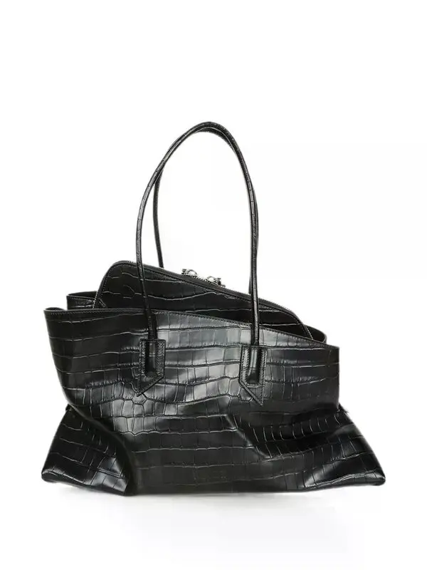 Attico Medium La Passeggiata Croc-effect Shoulder Bag