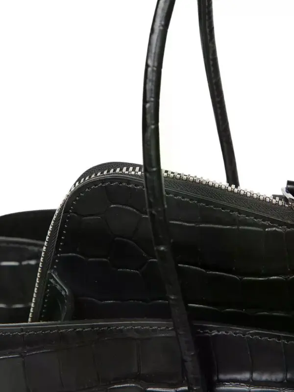 Attico Medium La Passeggiata Croc-effect Shoulder Bag