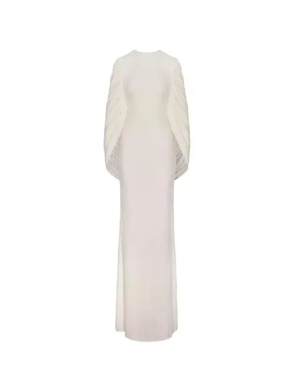 SEEN USERS Ruched Cape-style Maxi Dress - White