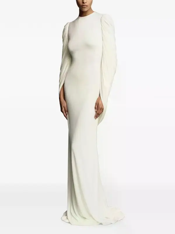 SEEN USERS Ruched Cape-style Maxi Dress