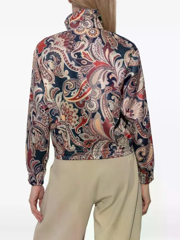Adidas Paisley-print Stand-up Collar Jacket