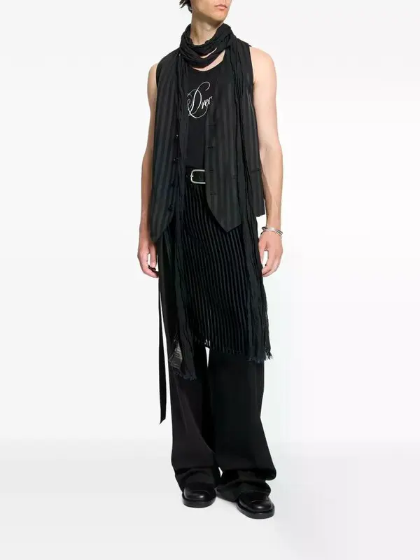 ANN DEMEULEMEESTER Frayed-edge Crinkled Scarf
