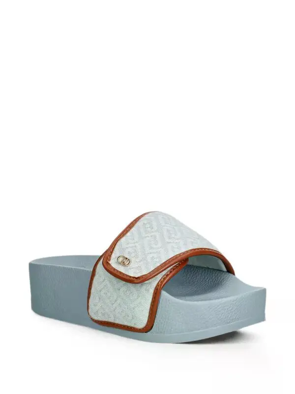 Liu Jo Monogram-pattern Touch-strap Slides