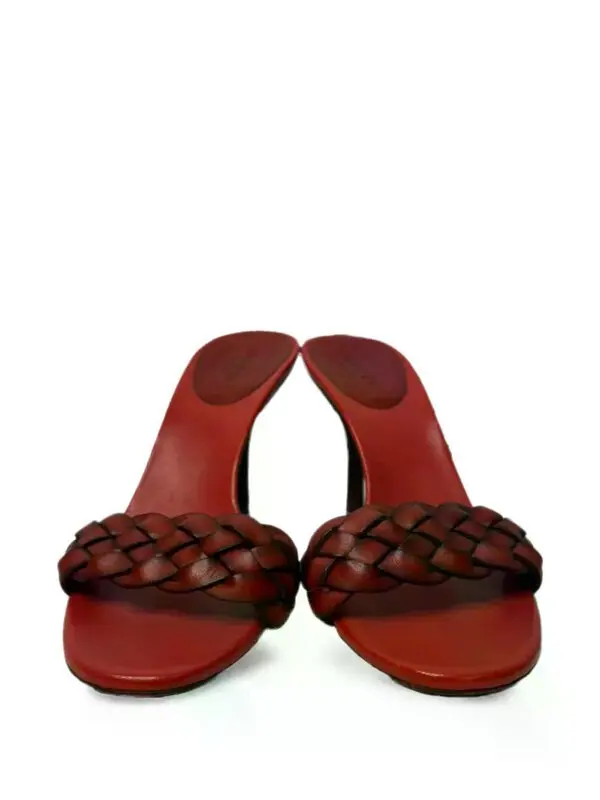 Gucci Woven-strap Stiletto Slide Sandals