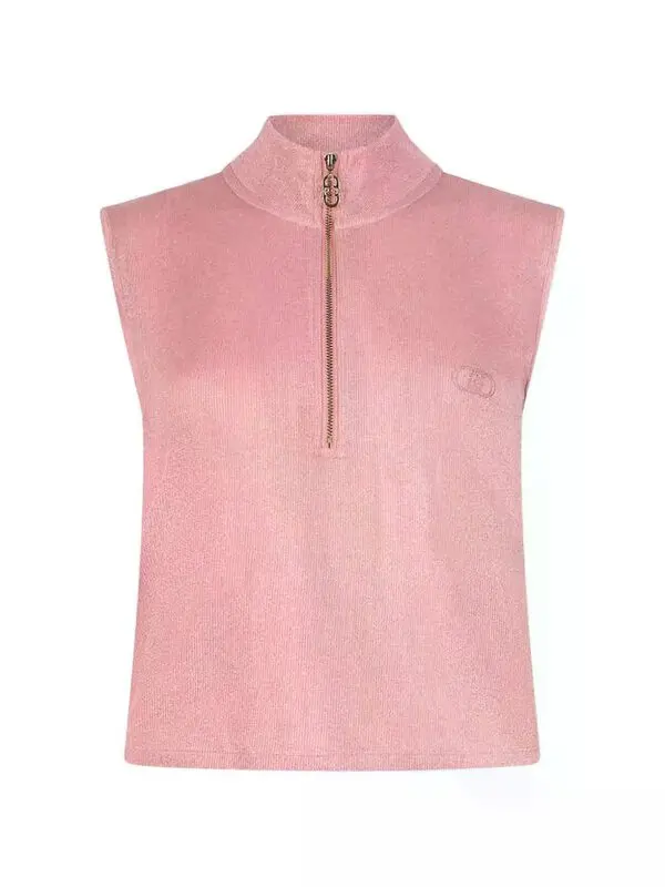 Liu Jo Sleeveless Quarter-zip Top - Pink