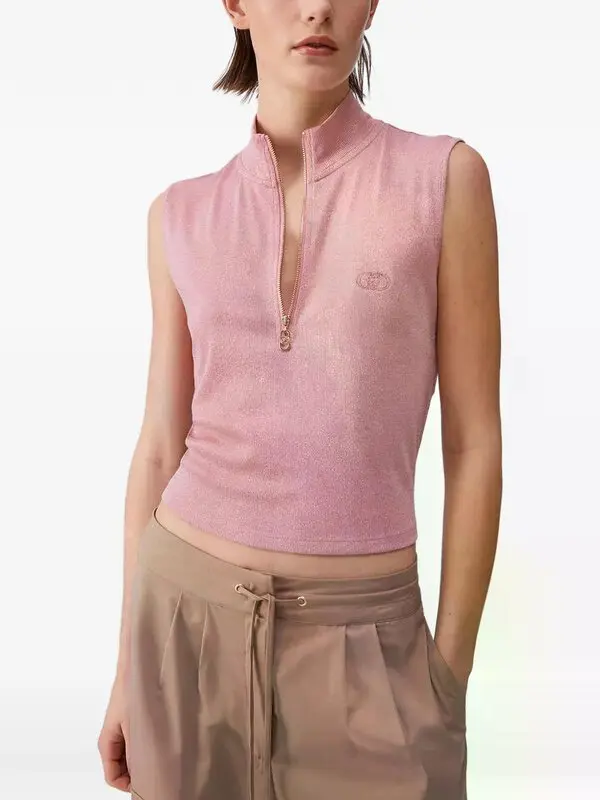 Liu Jo Sleeveless Quarter-zip Top - Pink