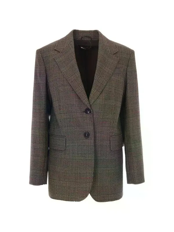 Max Mara Check-pattern Wool Blazer