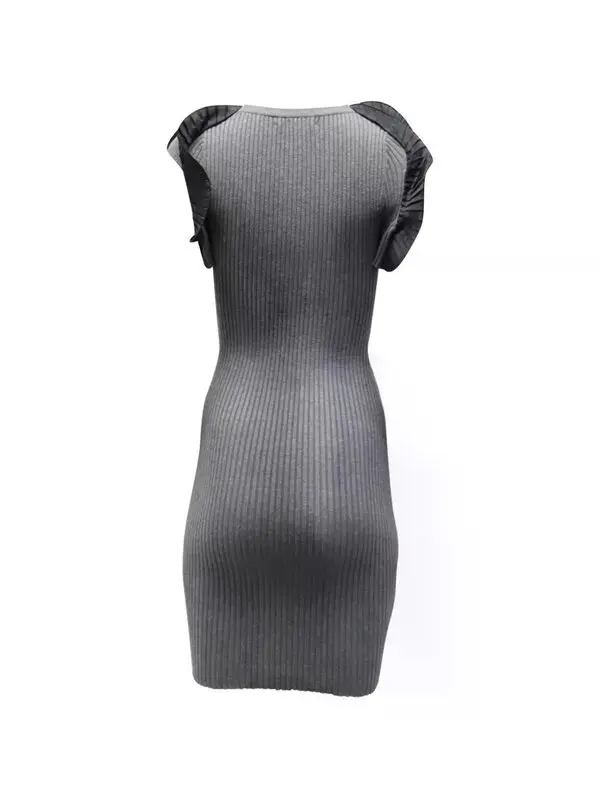 Opening Ceremony Ruffle-sleeve Ribbed-knit Dress