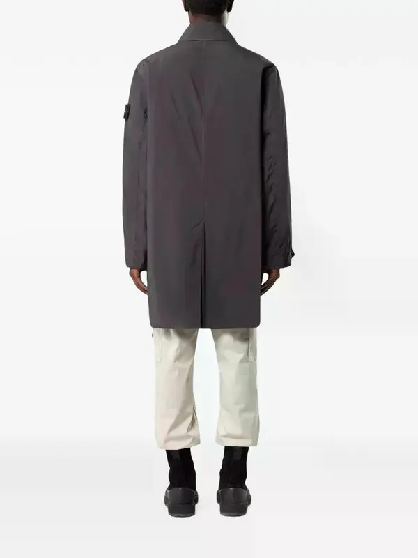 Stone Island Logo-patch Button-up Trench Coat