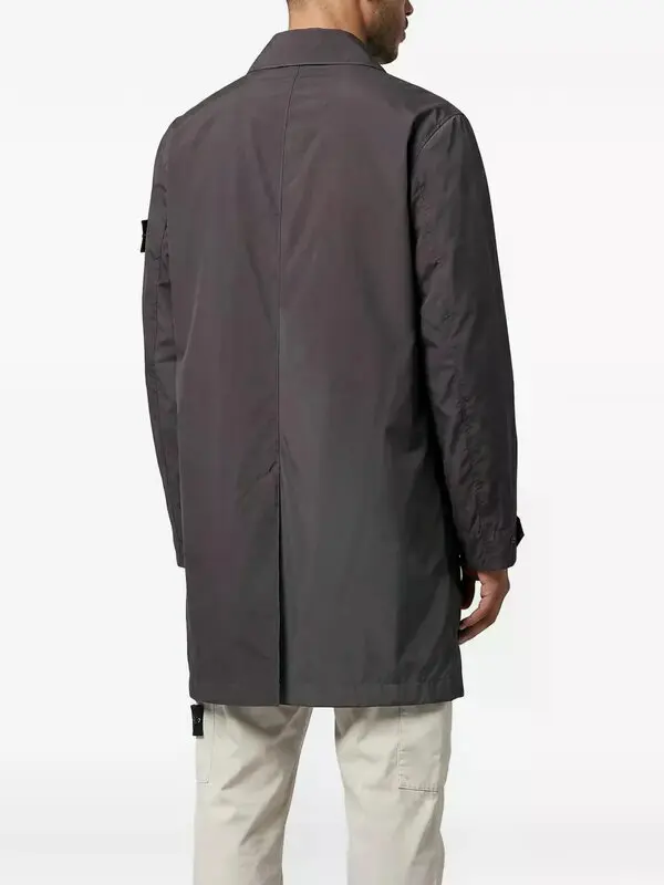 Stone Island Logo-patch Button-up Trench Coat