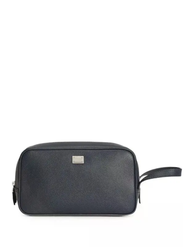 Dolce & Gabbana Toiletry Bag In Calfskin Leather