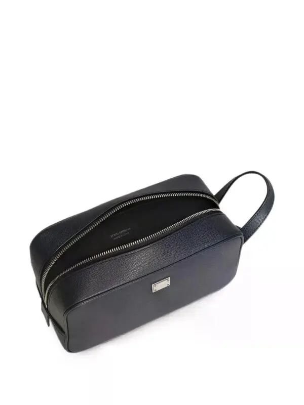 Dolce & Gabbana Toiletry Bag In Calfskin Leather