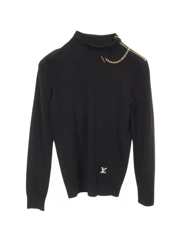 LOUIS VUITTON 2010s Chain-detail Sweater - Black