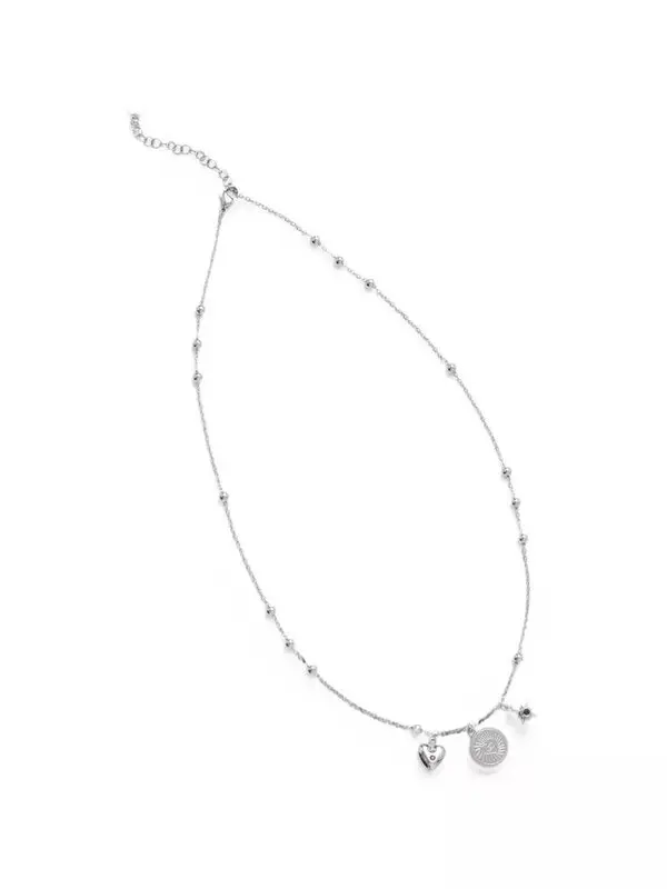 Liu Jo Charm-detail Beaded Necklace - Silver