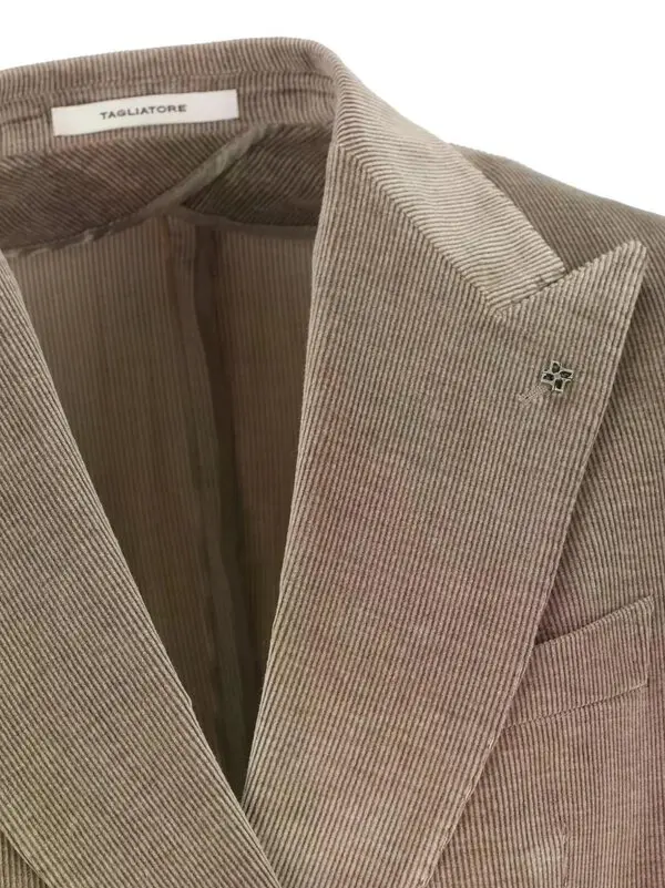 Tagliatore Double-breasted Corduroy Suit - Brown