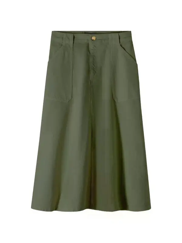 A.p.c. Patch-pocket A-line Midi Skirt - Green