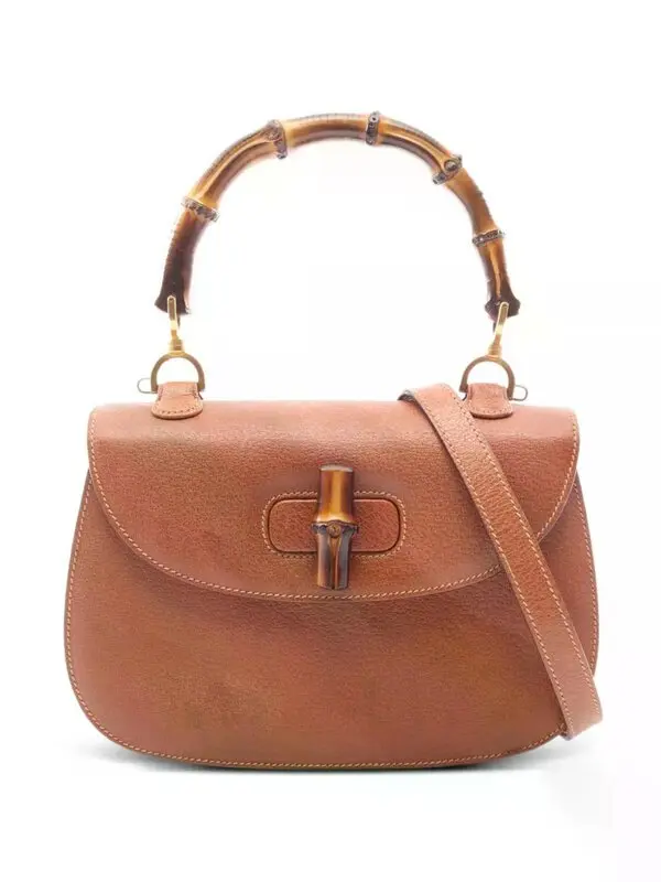 Gucci 2000s Bamboo Turn-lock Tote Bag - Brown