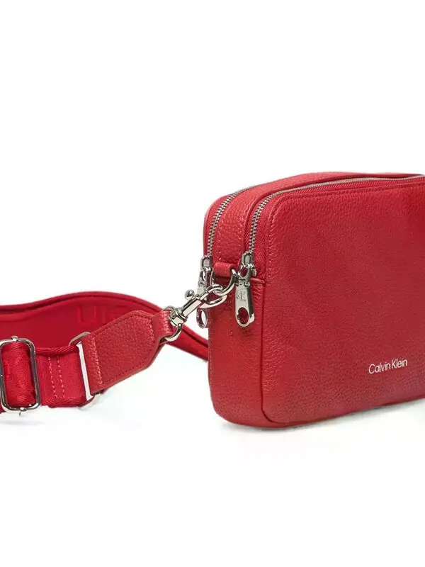 Calvin Klein Logo-strap Pebbled-effect Crossbody Bag