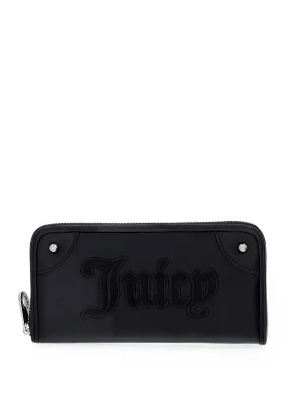 Juicy Couture Candy Logo-embroidered Zip-around Wallet - Black