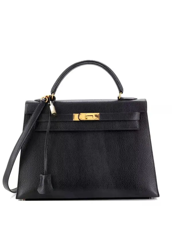 Hermès Kelly Handbag Ardennes With Gold Hardware 32 Satchel - Black