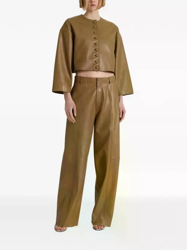 Alberta Ferretti Buttoned Leather Jacket