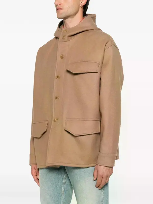 IH NOM UH NIT Hooded Flap-pocket Coat