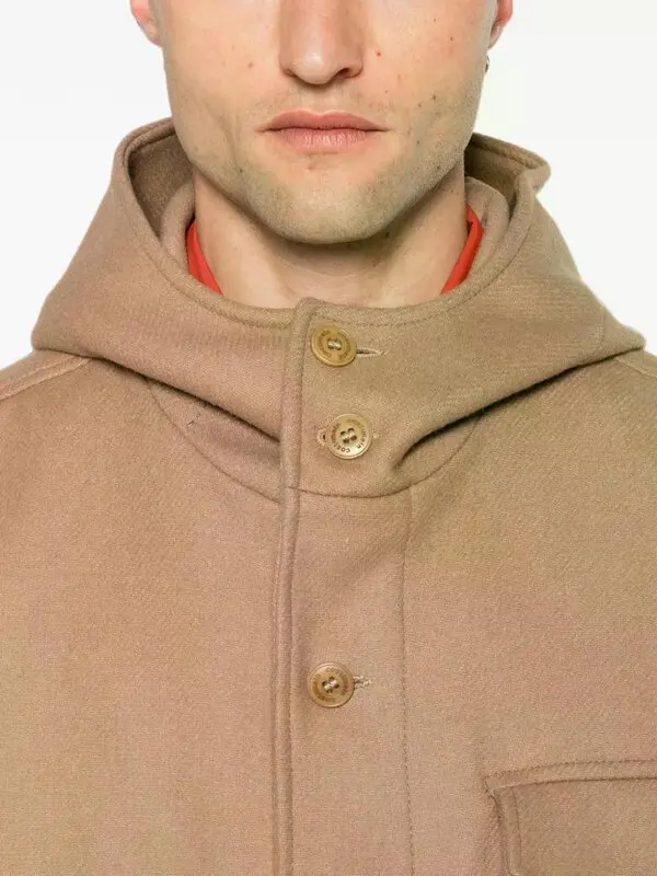 IH NOM UH NIT Hooded Flap-pocket Coat