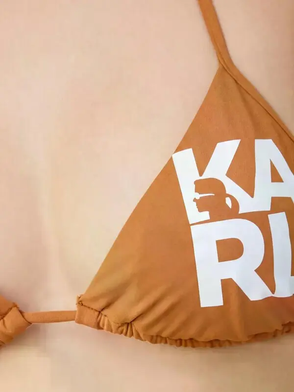 Karl Lagerfeld Logo-print Triangle Bikini Top