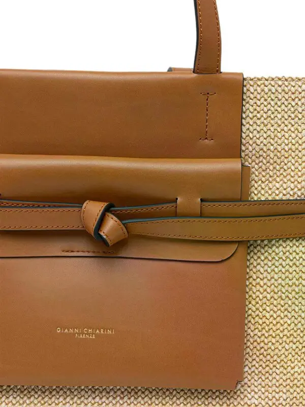 GIANNI CHIARINI Belty Knot-detail Woven Tote Bag