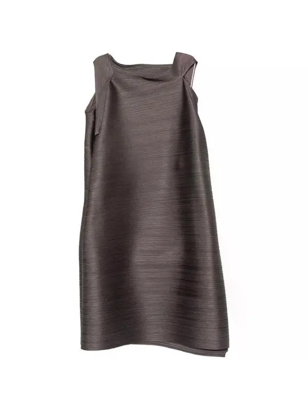 Issey Miyake Bouncy Basket A-line Midi Dress - Grey