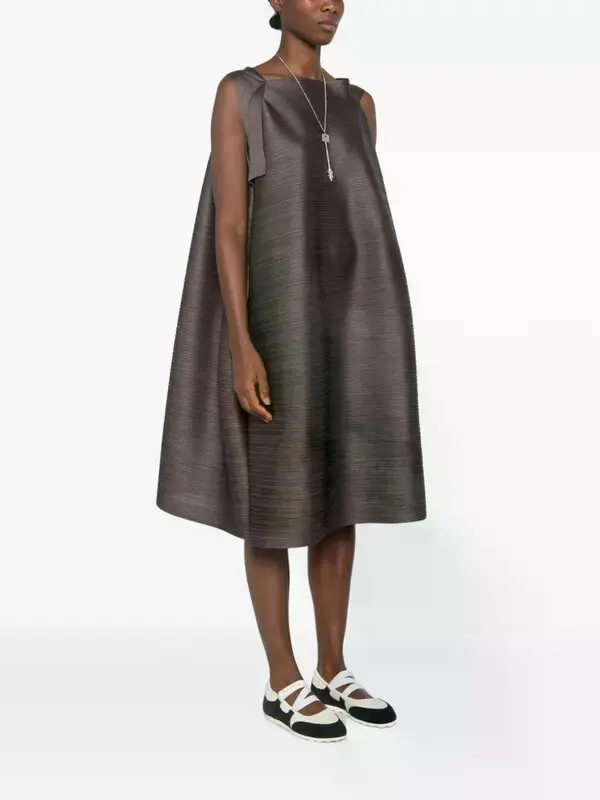 Issey Miyake Sleeveless Boatneck Midi Dress