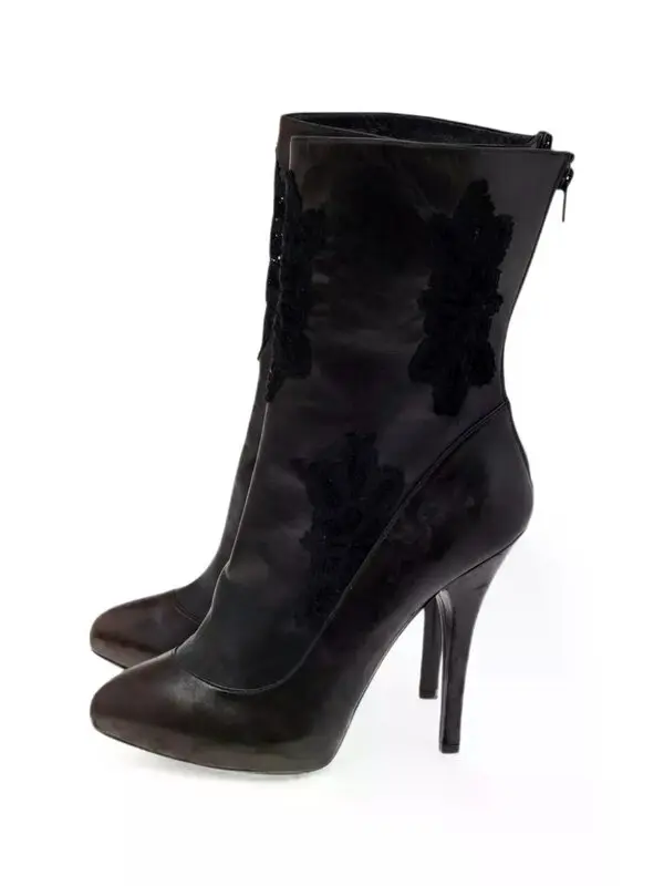 Dolce & Gabbana Lace-detail Calf Leather Ankle Boots - Brown