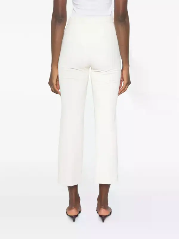Elisabetta Franchi Cropped Logo-plaque Trousers - Neutrals
