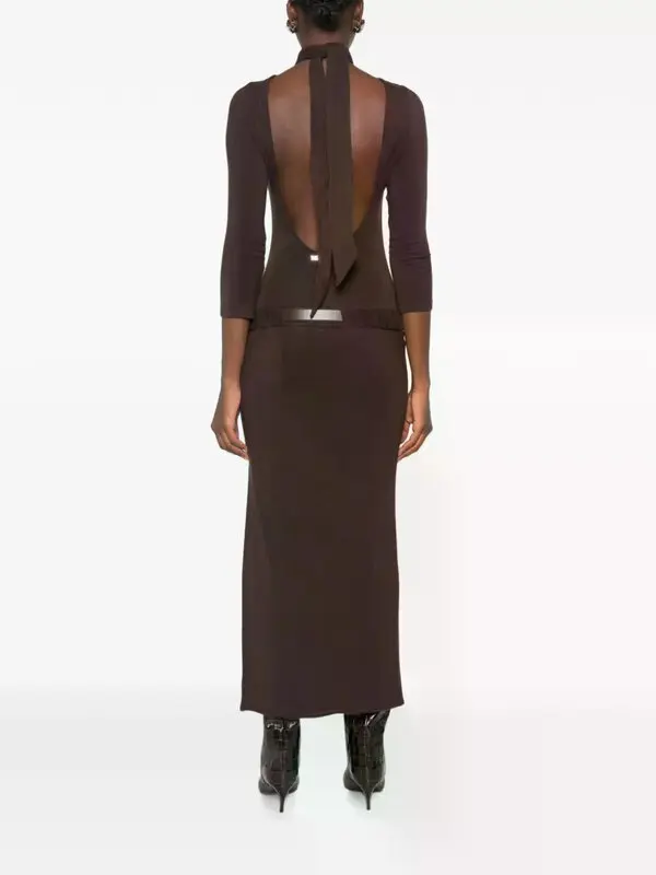 Attico Belted Open-back Maxi Dress