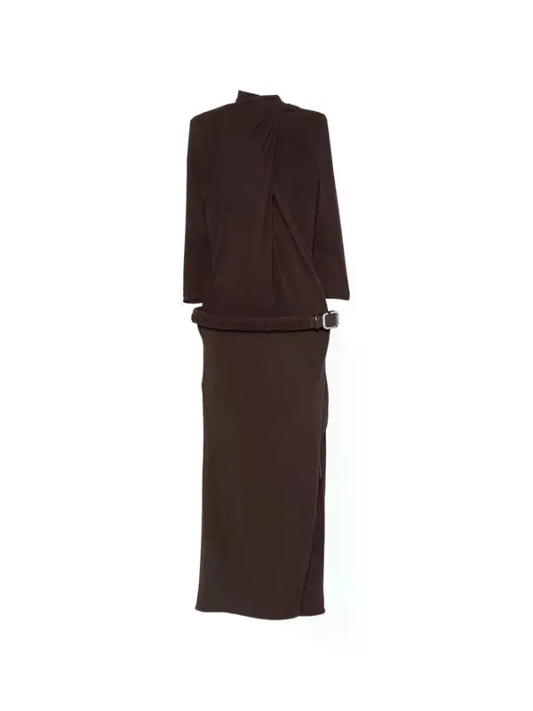 Attico Belted Open-back Maxi Dress - Brown