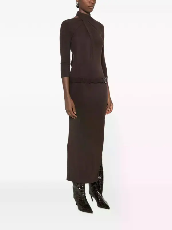 Attico Belted Open-back Maxi Dress
