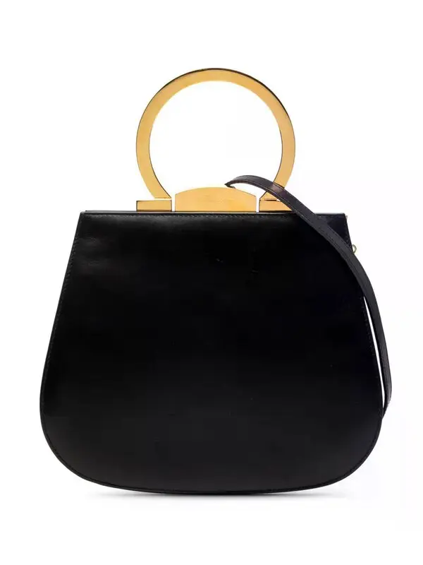 FERRAGAMO 2010-2026 Leather Gancini Top Handle Bag Satchel - Black