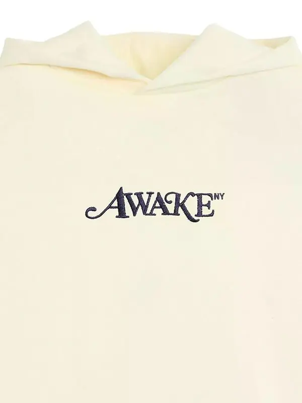 AWAKE NY Logo Embroidered Hoodie - Neutrals