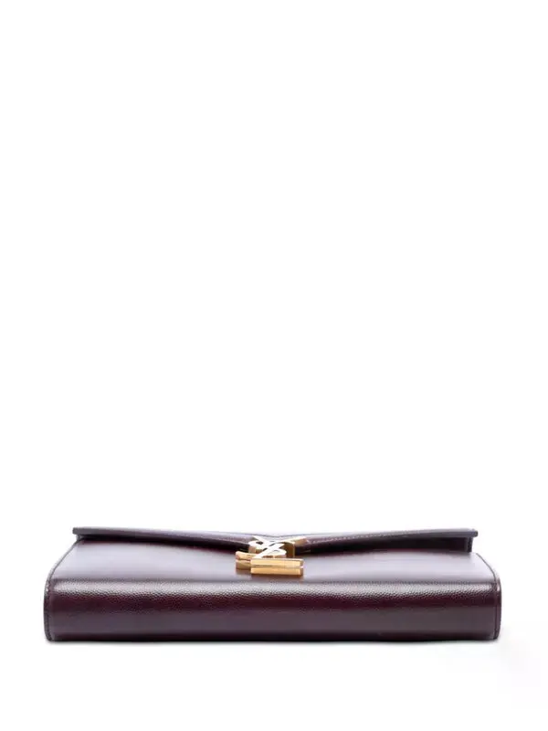 Saint Laurent Monogram Cassandra Chain Wallet Crossbody Bag - Red
